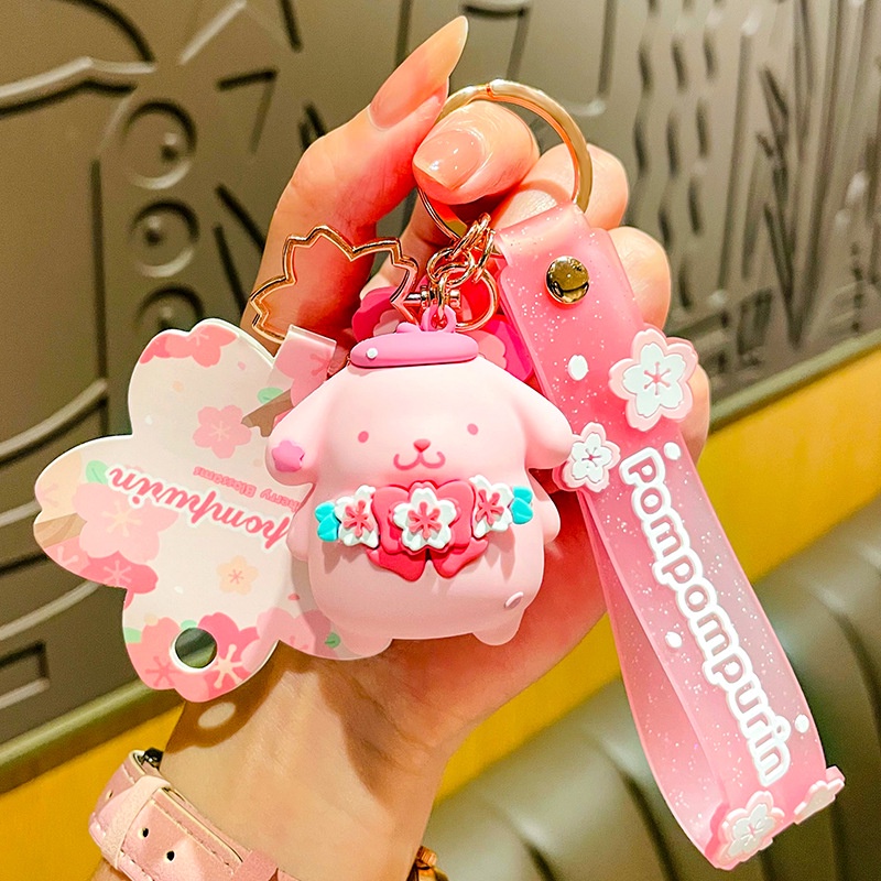 Genuine Sanrio Cherry Blossom Season Keychain Creative Pink Hello Kitty ...