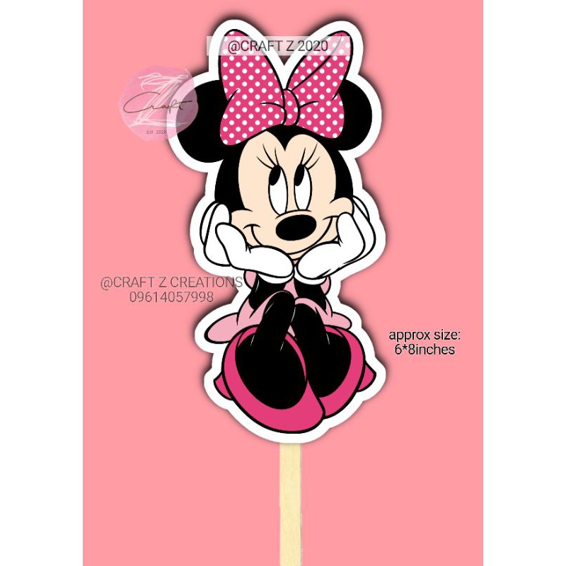 Minnie mouse Pink cake topper | Shopee Philippines
