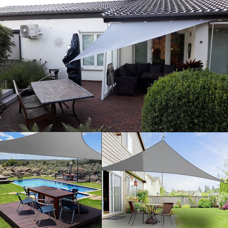 Gray 300D Awnings for outdoor Waterproof Oxford Fabric Shade Sail Right ...