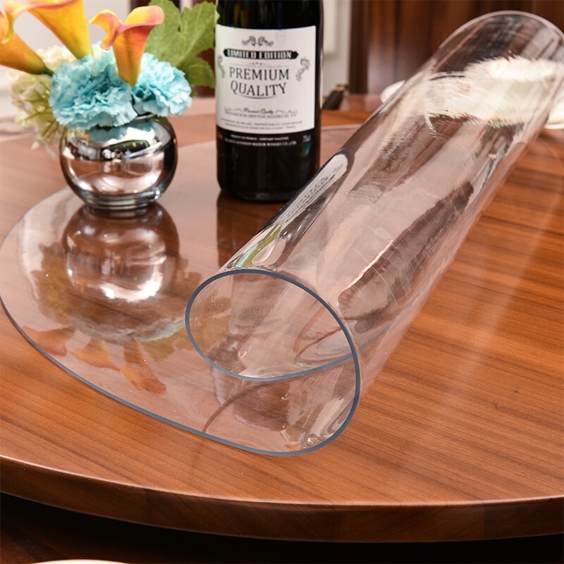 Transparent round pvc tablecloth table film soft glass table protector ...