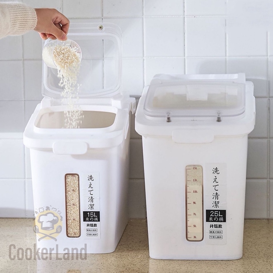 Rice Storage Box Grains Bucket/Rice Container With Wheel/Kitchen Food ...