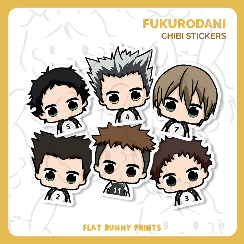 Fukurodani Waterproof Stickers | Flat Bunny Prints | Shopee Philippines