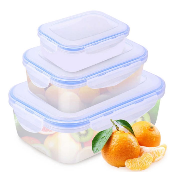Stackable Microwave 3 Piece Airtight Food Container Box Set With Lock ...