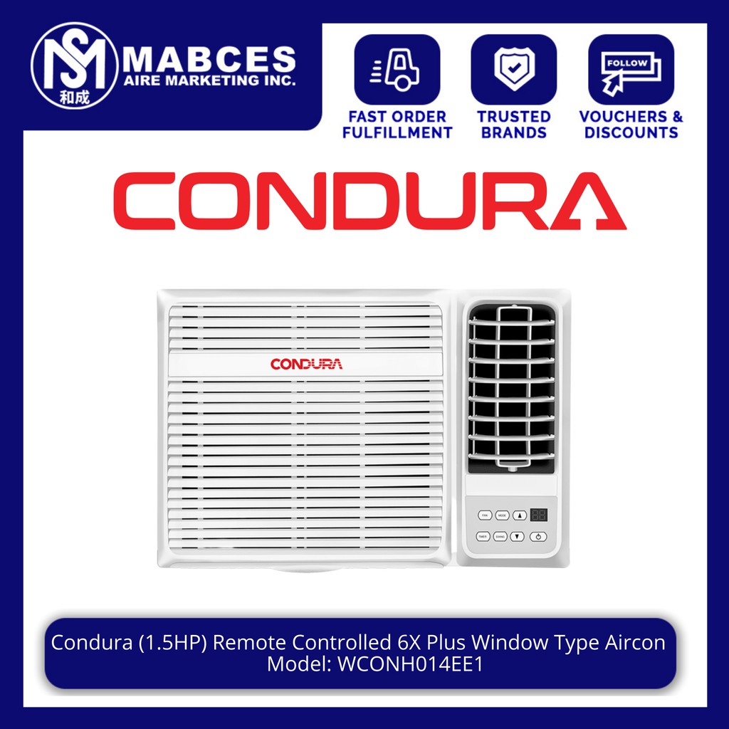 Condura 1.5HP Remote Controlled 6X Plus Window Type Aircon WCONH014EE1 ...