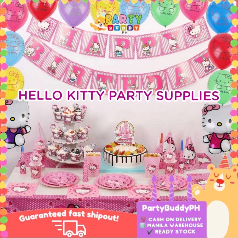 Hello Kitty Foil Balloon Banderitas Hats Lootbags Invitations Candy Box ...