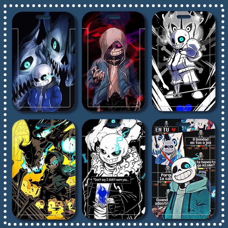 Anime Undertale Sans DIY Student ID Card Holder MRT Card Bus Card Bank ...