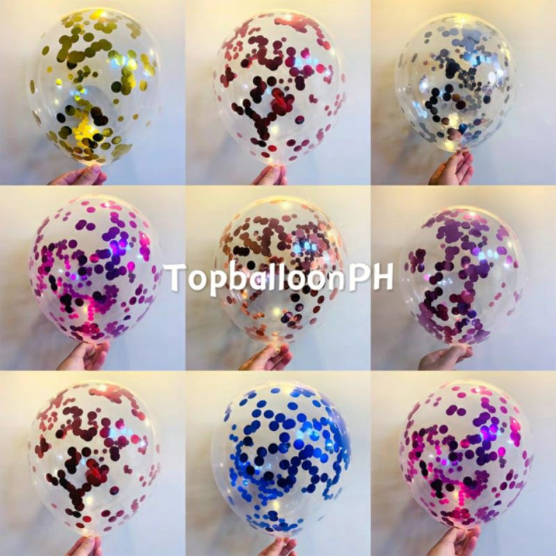 5pcs confetti balloon set transparent balloon size12 birthday ...