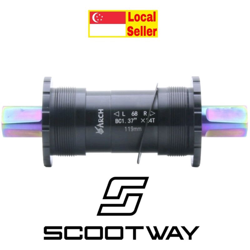 Ceramic Titanium Axle Square Taper Threaded Bottom Bracket 119mm for ...