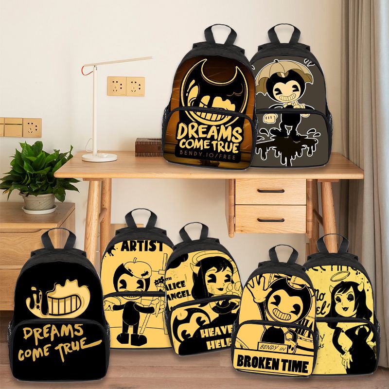 Bendy and the Ink Machine Backpack Student Pupils ravel Bags Schol bag ...