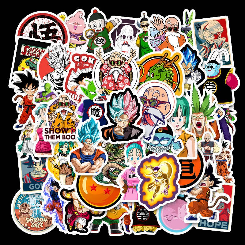 50pcs Anime Dragon Ball Z Stickers For Skateboard Guitar Luggage ...