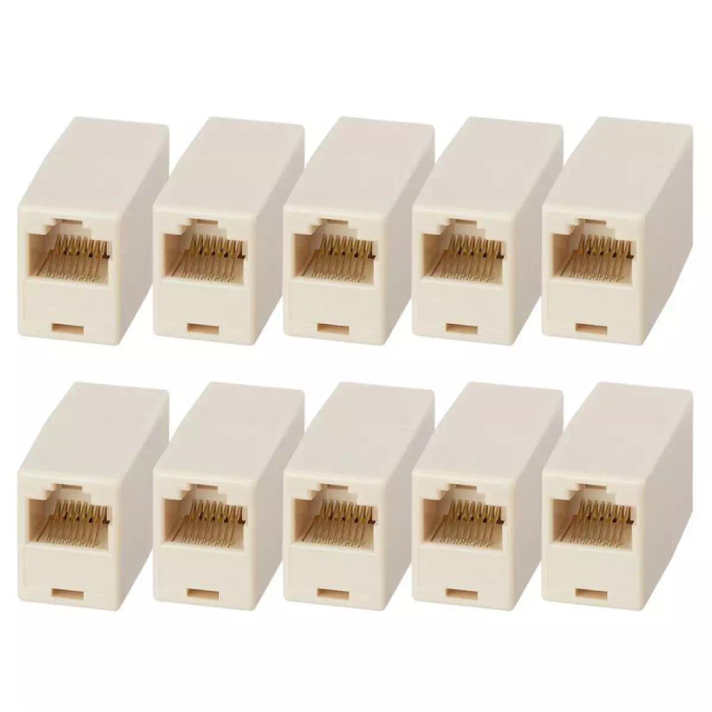 10 Pcs Rj45 Female Female Inline Coupler Or Adapter Female Female ...