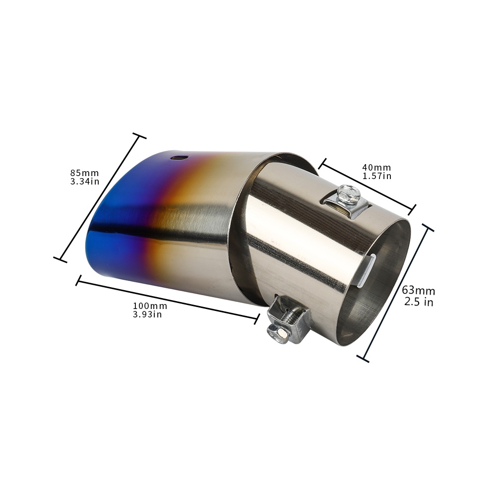 JDMGRAM Universal Car Exhaust Tip Muffler Chrome Auto Rear Stainless ...