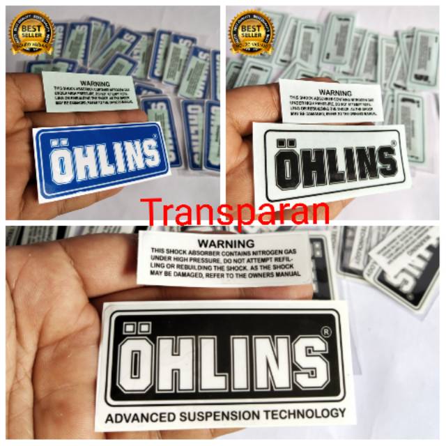 OHLINS TRANSPARENT SHOK warning sticker BEST QUALITY TER | Shopee ...