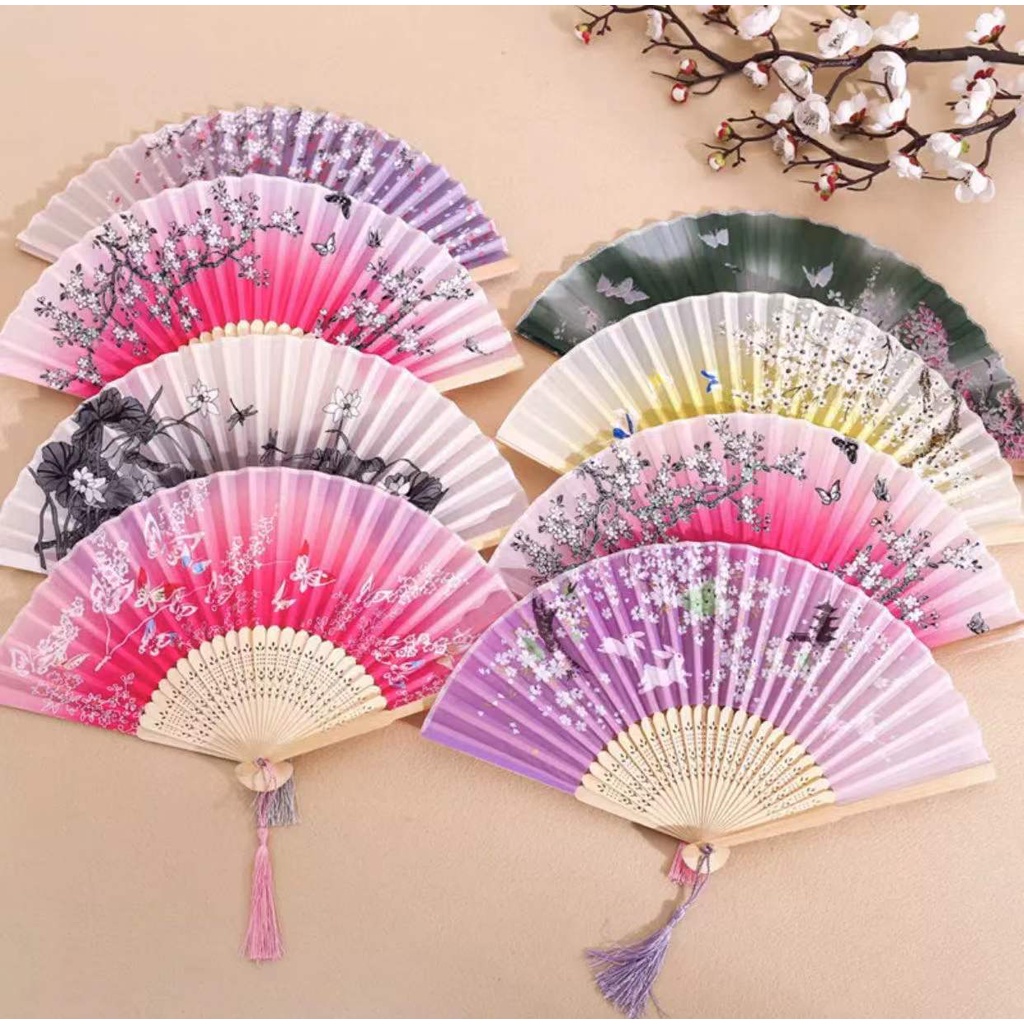 100%Original Belief Vintage Style Silk Folding Fan Art Craft Gift Home ...
