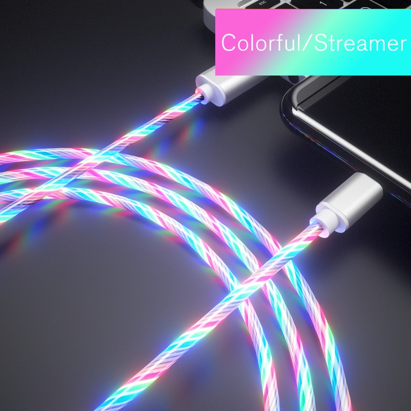 Glowing Cable Fast Charging Micro USB Cables LED Light Type C Charger ...