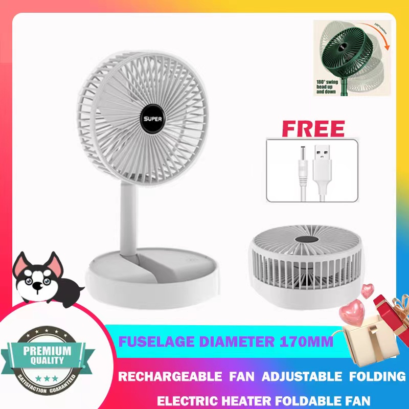 Rechargeable Fan Adjustable Folding Telescopic Desktop Fan Mute Small ...