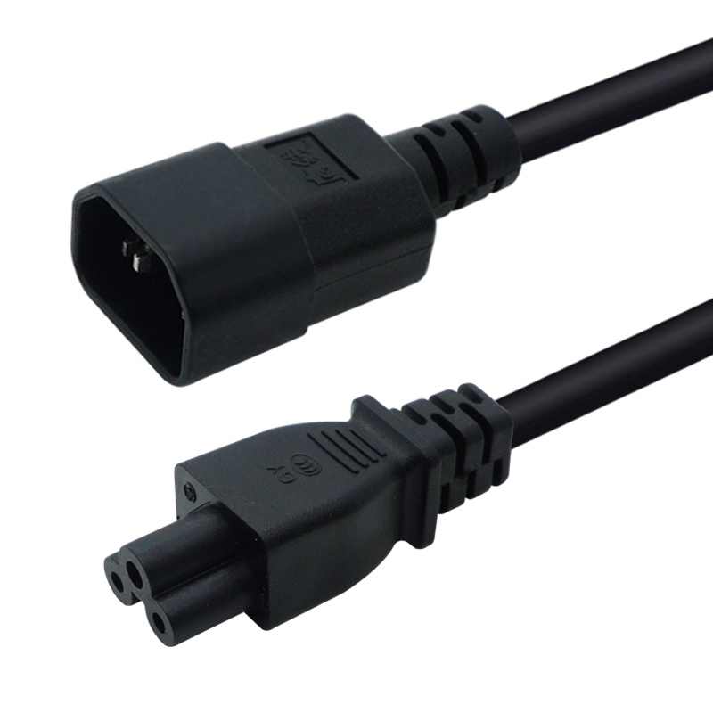 IEC 320 C14 Male Plug to C5 Female Adapter Cable IEC 3 Pin Male to C5 ...