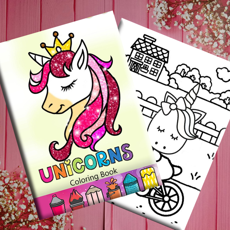 Cute unicorn new life coloring book colouring pages for kids | Shopee ...