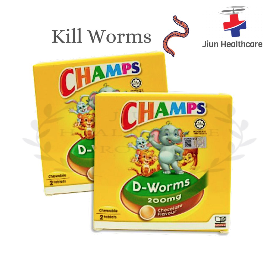Champs Chewable D-Worms Tablets Chocolate Flavour (2 tablets) | Shopee ...