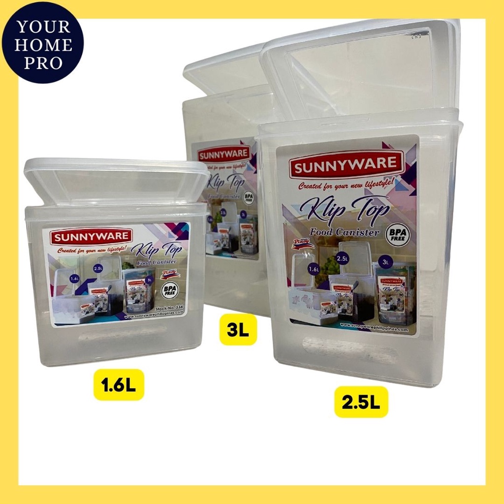Sunnyware Kliptop Plastic Food Container Canister Milktea Powder Food ...