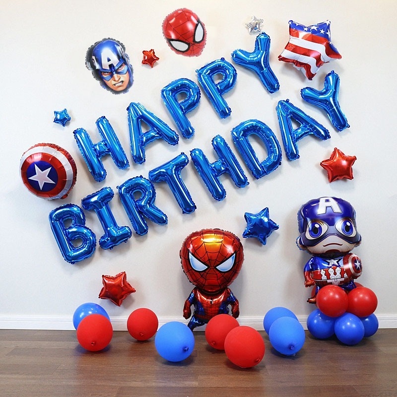 Captain America Theme Party Balloons Package Avengers Party Scene Theme ...