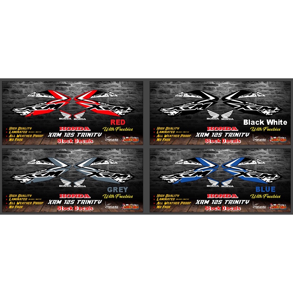 Honda XRM 125 Trinity Stock Decals / Stickers with freebies | Shopee ...