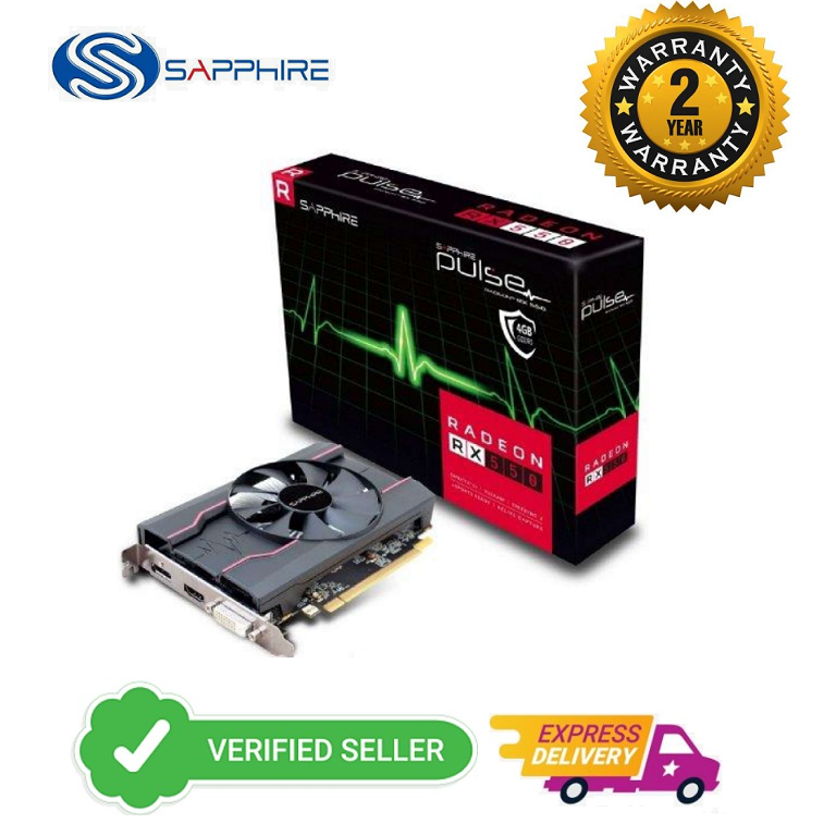 SAPPHIRE ATI RX 550 4GB GDDR5 128BIT PULSE OC RX550 4G VGA Graphic Card ...
