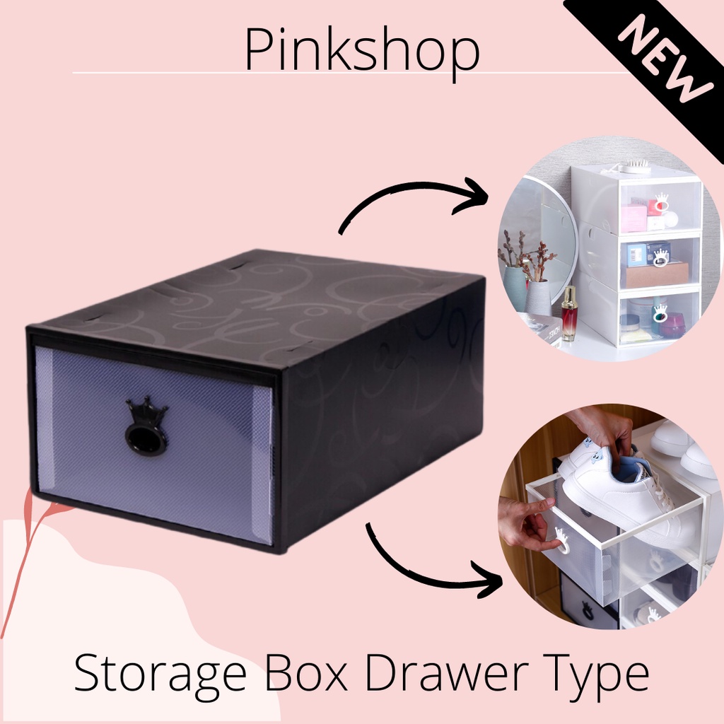Mini Storage Desktop Drawer Type Shoe Box Multi-function Organization ...