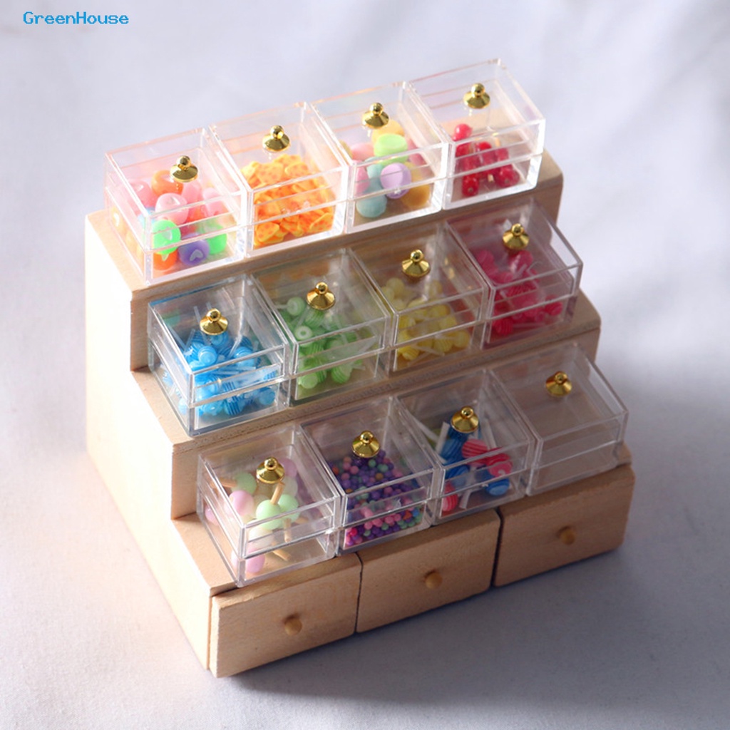GreenHouse Small Size Cute Dollhouse Candy Cabinet Mini Dollhouse Candy ...