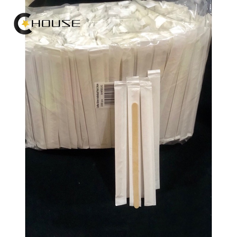 500 Pieces Disposable Stirrer Natural Wood Tea Coffee Stirrer ...
