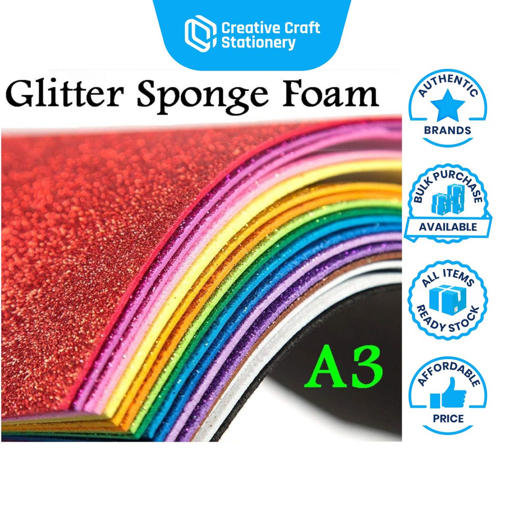 A3 Glitter EVA Sponge Foam - 30*40cm / Craft DIY span bunga telur span ...