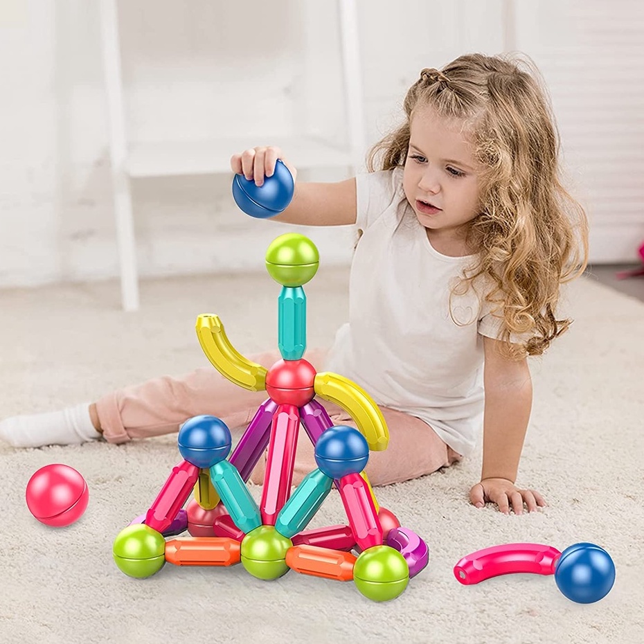 BABY CORP Magnetic Building Block Sticks STEM Stacking Magnet ...
