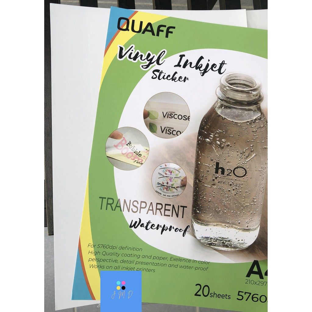 QUAFF Vinyl Inkjet Sticker A4 Size ( Transparent / Glossy / Matte ...