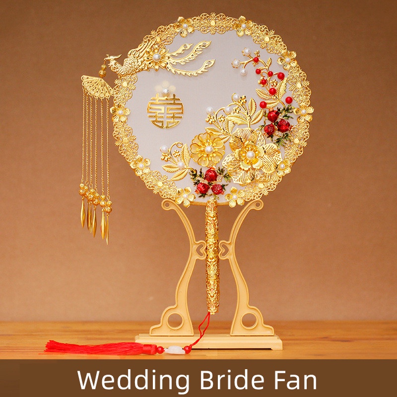 Ancient Chinese Style Decorative Fan 33cm*22cm Wedding Bridal Held Fans ...