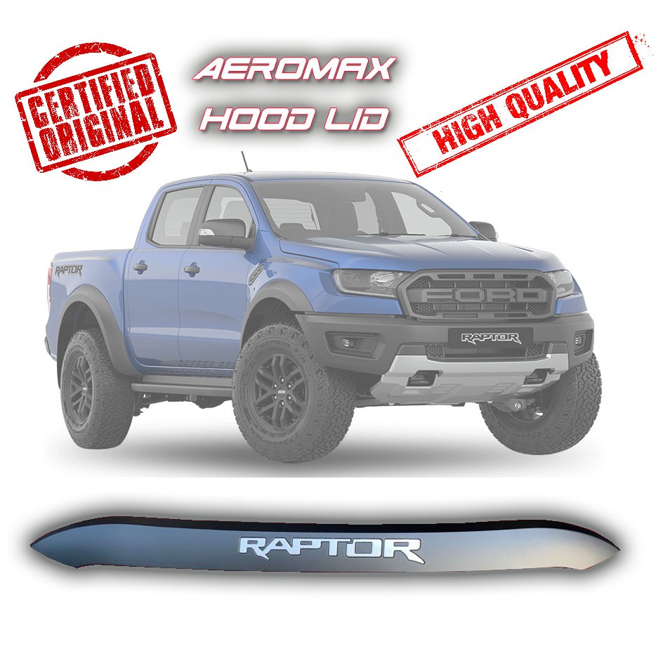2018-2021 Ford Ranger RAPTOR Matte Black Hood Lid Lip Shield Bonnet End ...