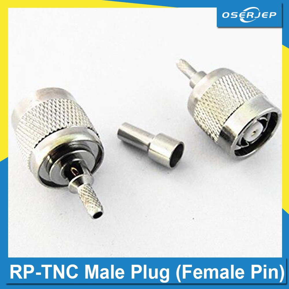 2PCS RP-TNC Male Plug (Female Pin) Window RF Connector Crimp RG174 ...