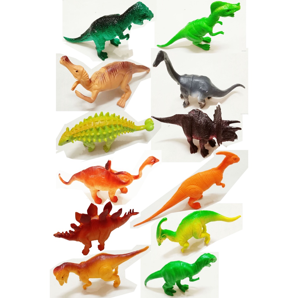 Dinosaur Toys - Rubber Dinosaur Figures 12pcs | Shopee Philippines