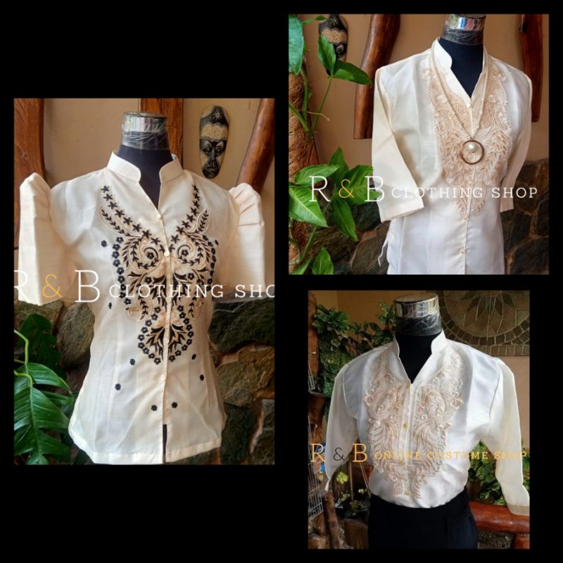 Lady Barong/Filipiniana Style | Barong Blouse | Maria Clara Blouse 🇵🇭 ...