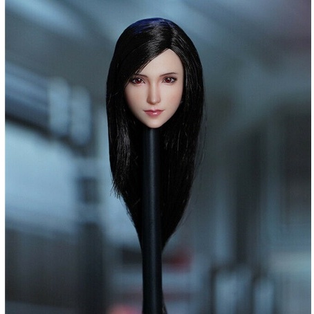 Ready stock 1:6 Tifa Lockhart SDH032 Black Long Hair Head Sculpt For 12 ...
