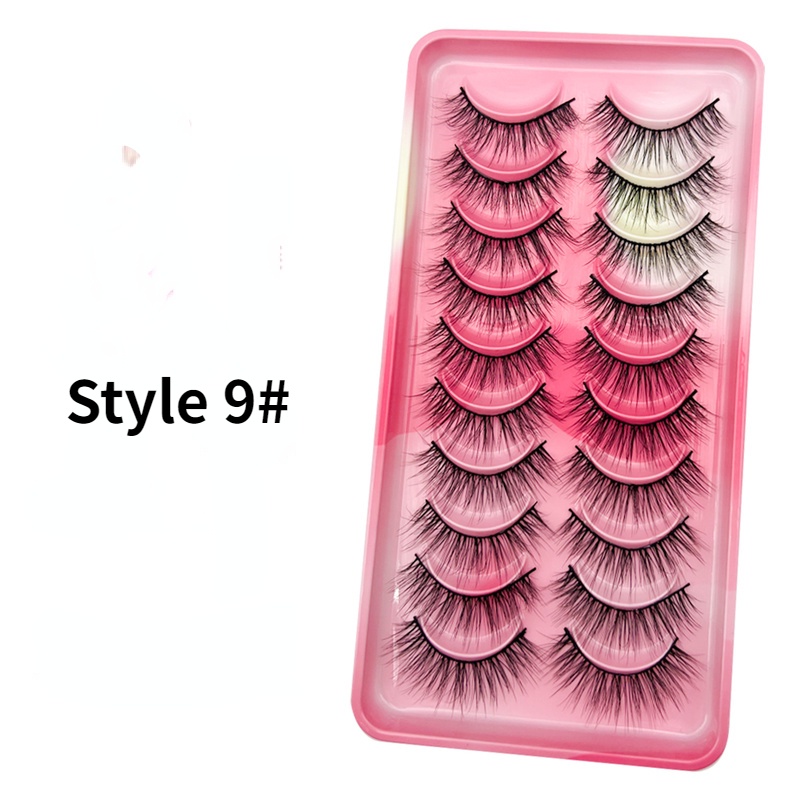 Zimeng 10 Pairs 3D Faux Mink Lashes Natural Lashes Natural Short Full ...