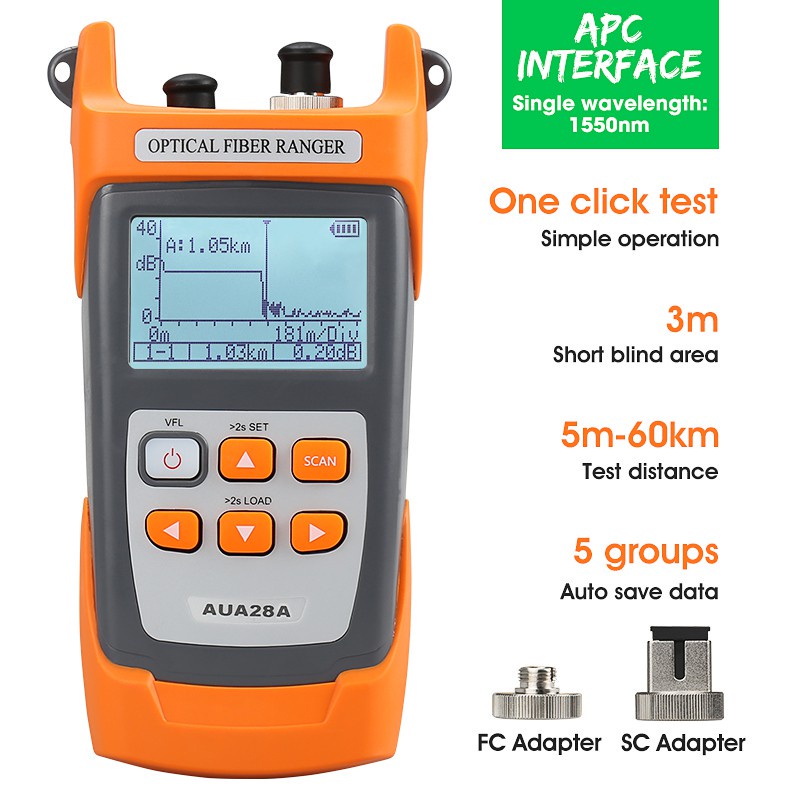 Mini OTDR Fiber Optic Reflectometer VFL OLS OPM Event Map 24dB 100km ...