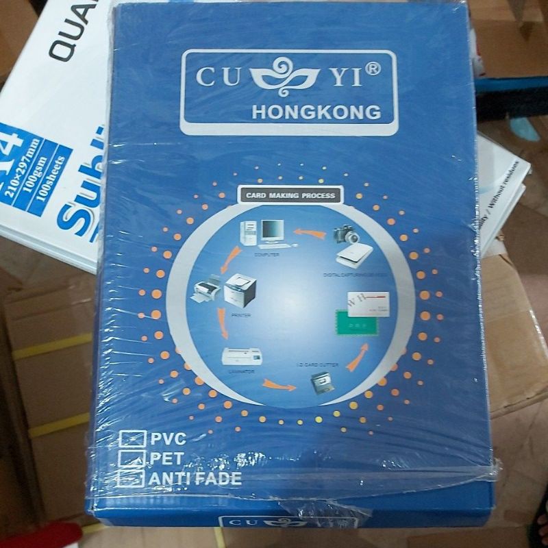[1 PACK] CUYI PVC Sheet & PET Sheet A4 Size For ID Printing (50 Sets ...