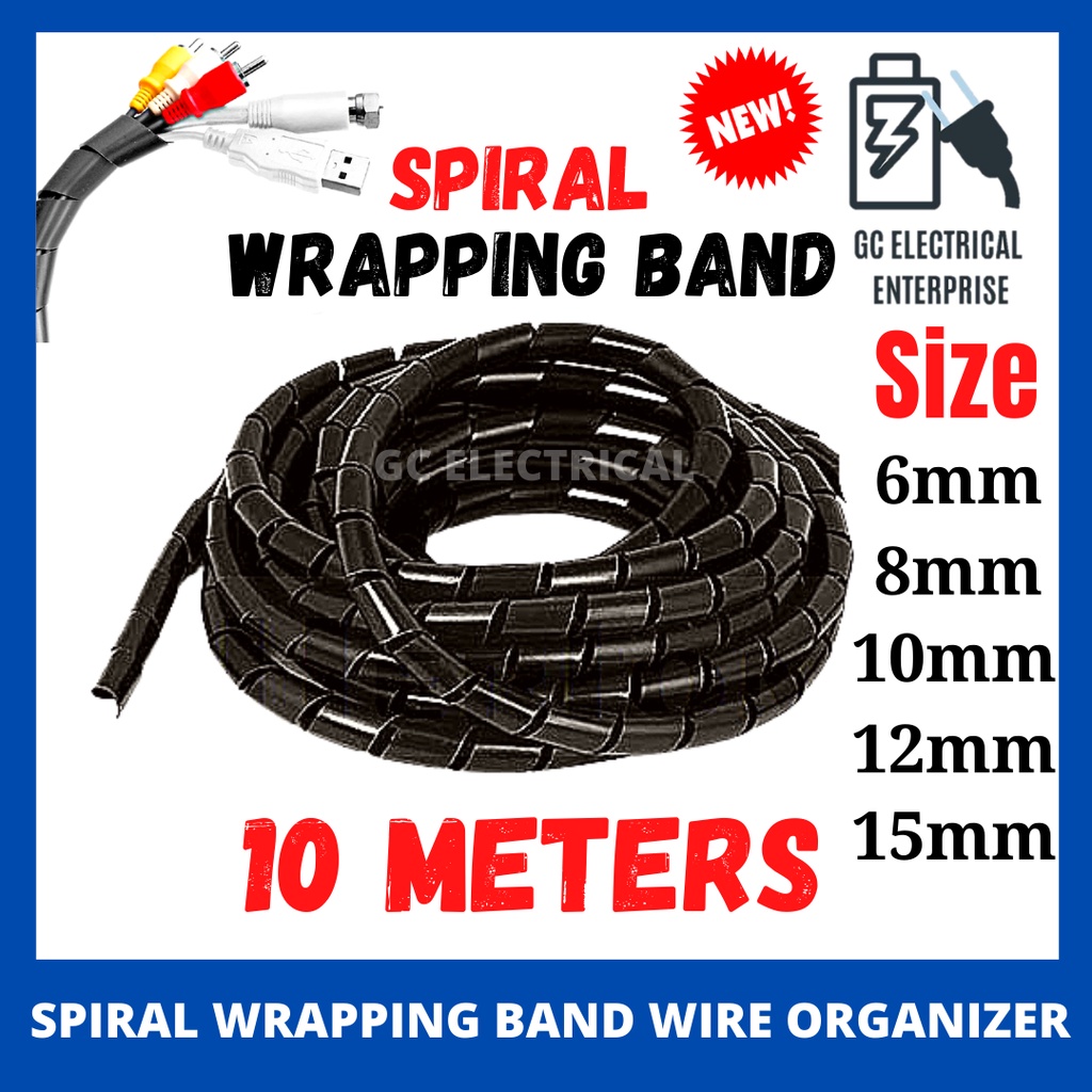 Spiral Wrapping Band 10 meters Spiral Cable Wrap Wire Organizer Tube ...
