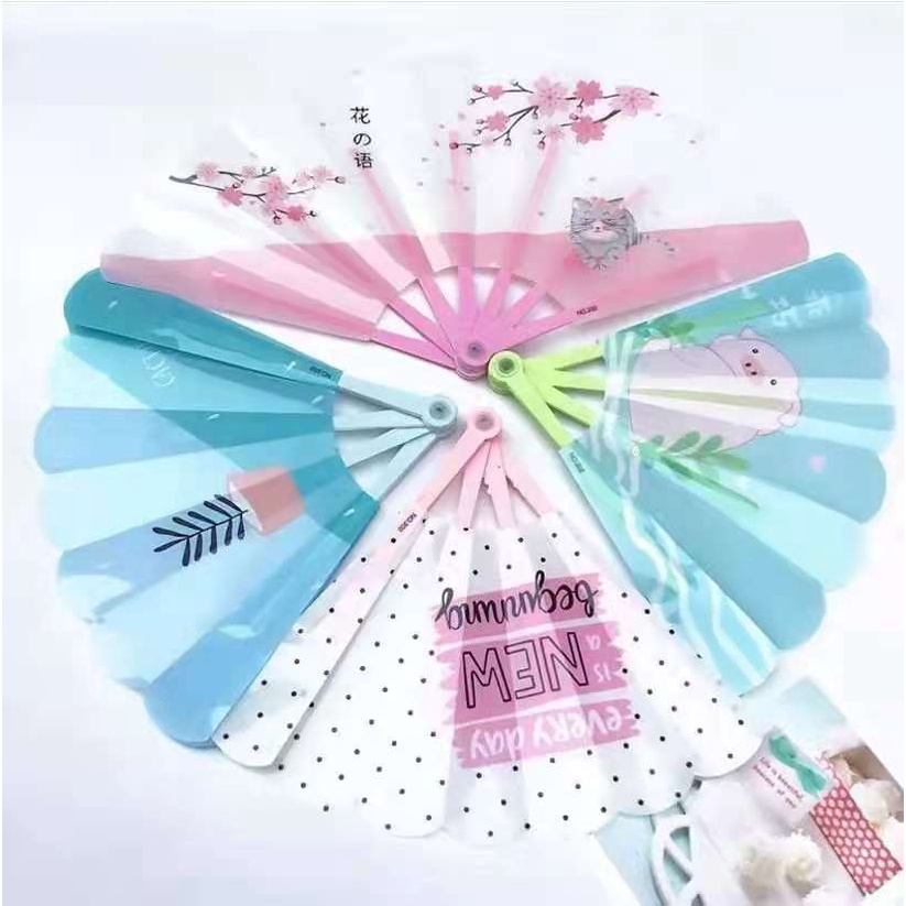 Summer cute cartoon small fan folding fan portable | Shopee Philippines