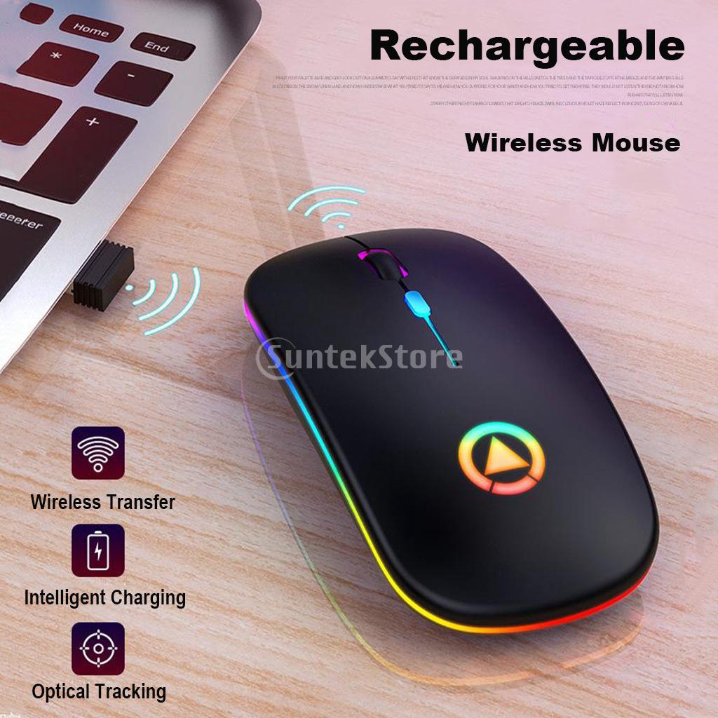2.4G Silent Wireless gaming Mouse RGB LED Backlit Gaming Mouse PK ...