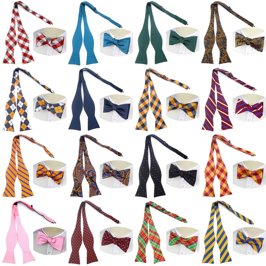 Mens Bowties Plaid Striped Paisley Self Tied Bow Tie Men's Jacquard ...