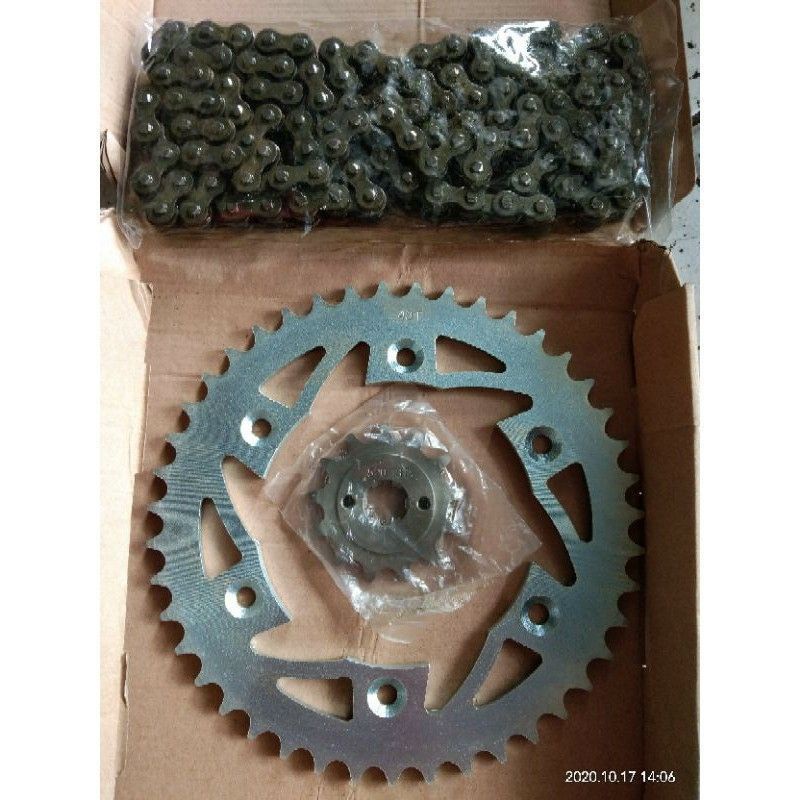 RUSI KRY200 SPROCKET SET / CHAIN SET (13/43T/520) | Shopee Philippines