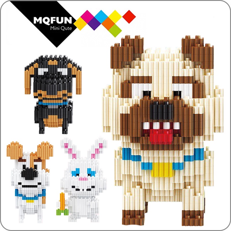 Myclong Funny cartoon micro diamond building block Animal dog rabbit ...