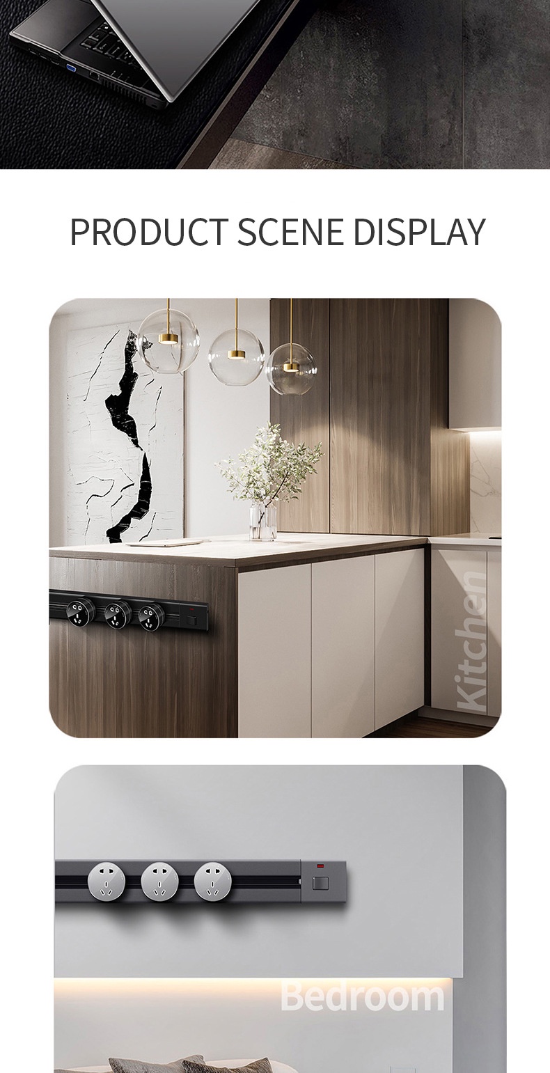 Vollai Movable Power Track Socket Modern Electric Wall Outlet 6500W ...