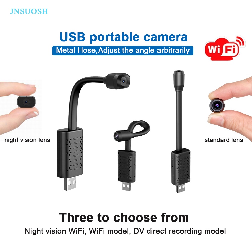 Mini Spy Camera WiFi Wireless Small Nanny Cam USB Plug Hidden Spy ...